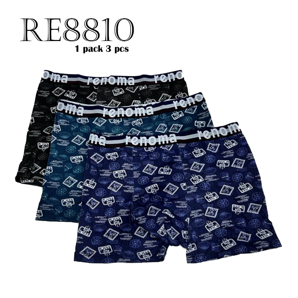 BL9027|Renoma Boxer Army 1pack 3pcs Men Boxer Body Love 100% combed ...