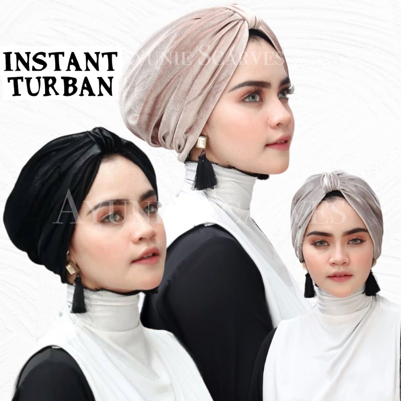 Instant Turban Premium Material Bludru | Velvet | Shopee Malaysia