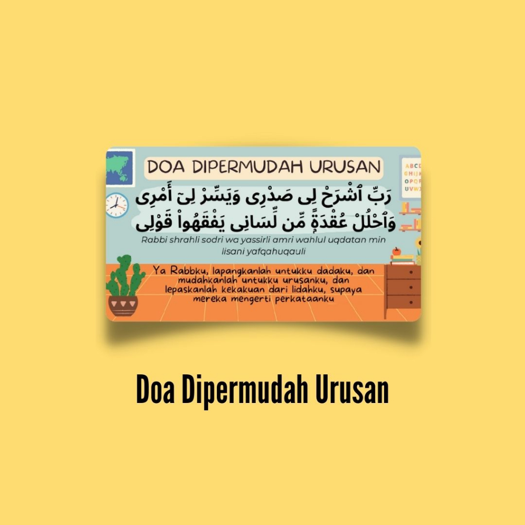 Colourful Sticker Doa Harian Pelbagai Warna Doa Makan/Doa Tidur ...