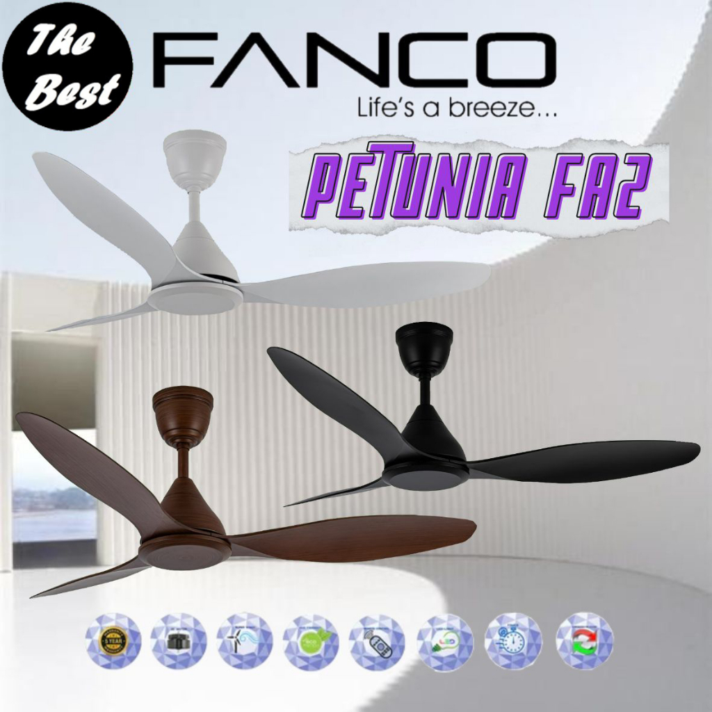 Fanco Petunia FA2 56 Inches 3 Blades DC Motor Ceiling Fan | Shopee Malaysia