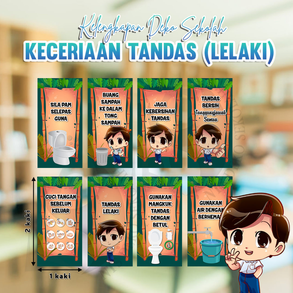 (1 DAY SHIP) Set Keceriaan Tandas Lelaki (TEBAL / KALIS AIR / CETAKAN ...