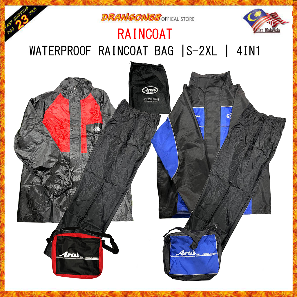 RAIN COAT MOTORCYCLE PREMIUM QUALITY (S TO 2XL) DOUBLE LAYER BAJU HUJAN ...