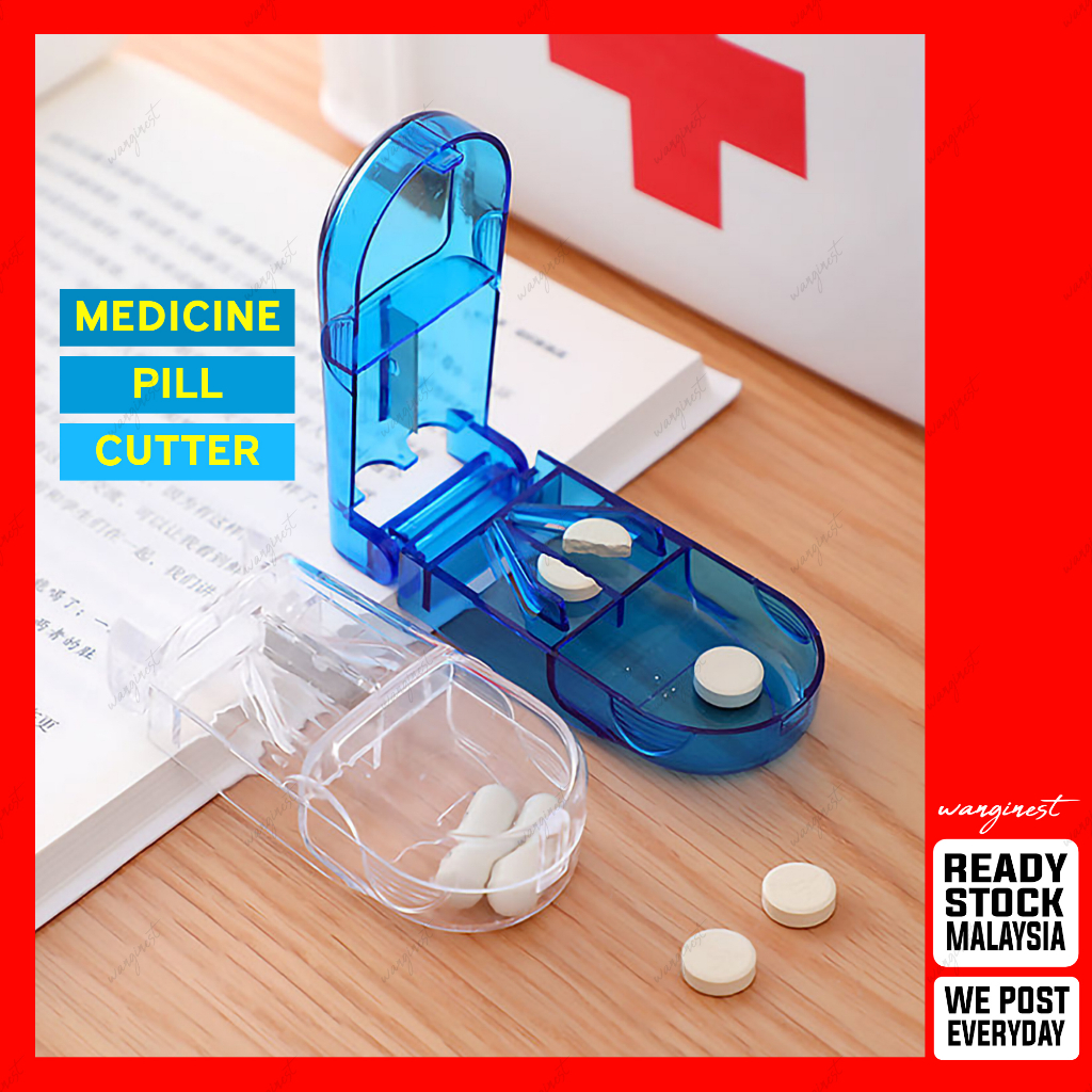 Pemotong Ubat Portable Medicine Pill Cutter Box Storage / Pill ...