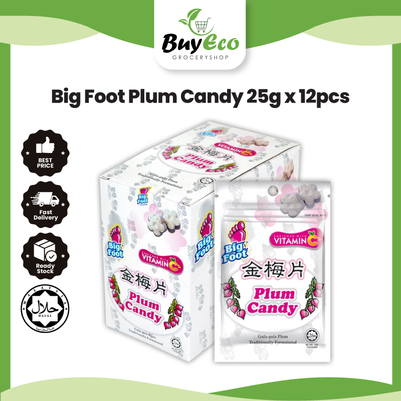Big Foot Plum Candy 18g x 12pcs Snack Sweet Gula-Gula 糖果 | Shopee Malaysia