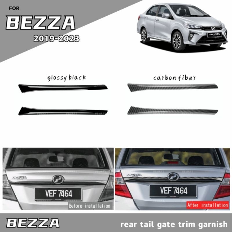 Vemart Perodua bezza 2019-2023 car rear tail gate trim garnish ...