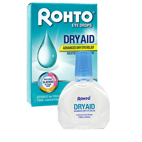 [RESTORES 3 LAYERS OF TEAR FILM] ROHTO DRY AID EYE DROPS 13ML (EXP:01/ ...