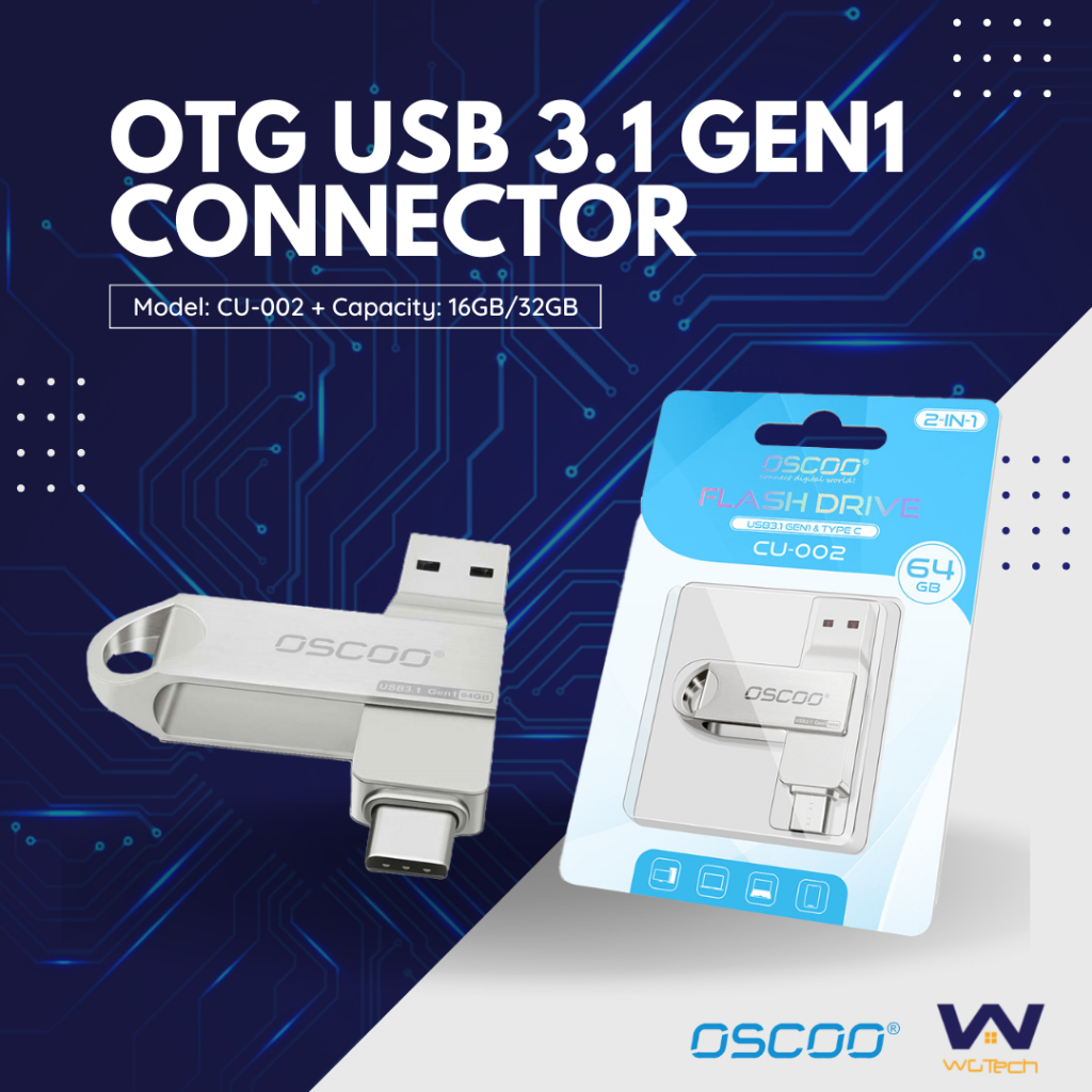 Oscoo Type-C + USB3.1 Rotatable High Speed Flash Drive 2 in 1 Portable ...