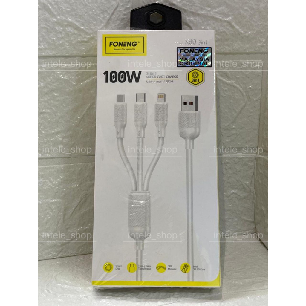 Foneng 3in1 100w data cable X80 | Shopee Malaysia