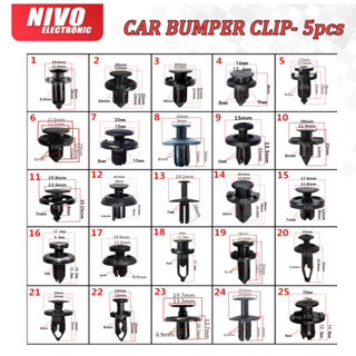 CAR BODY / BONNET CLIP ( 5pcs ) Fender / Bumper Clip Mixed Clip Bumper ...