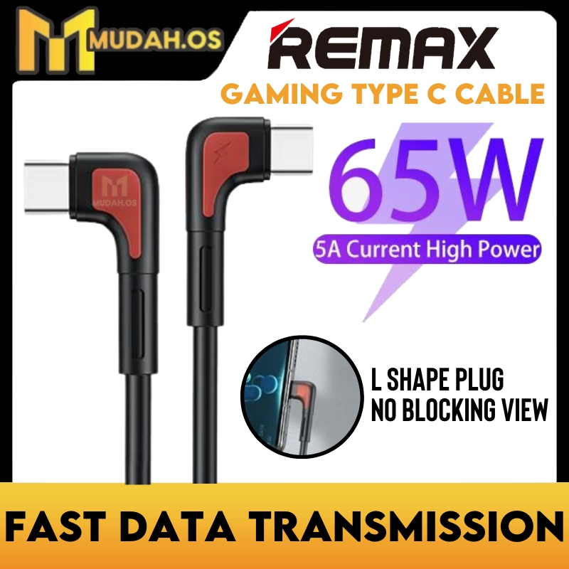 REMAX Type C To C Fast Charging Laptop Data Cable 5A RC-181T 65W L ...