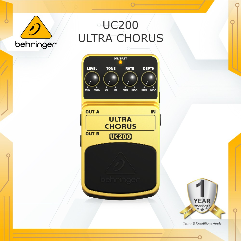 BEHRINGER ULTRA CHORUS UC200 Ultimate Stereo Chorus Effects Pedal ...
