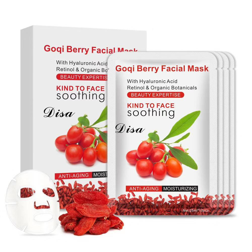 Goqi Berry HA Soothing Moisturizing Facial Mask Box 25ml*10pcs | Shopee ...
