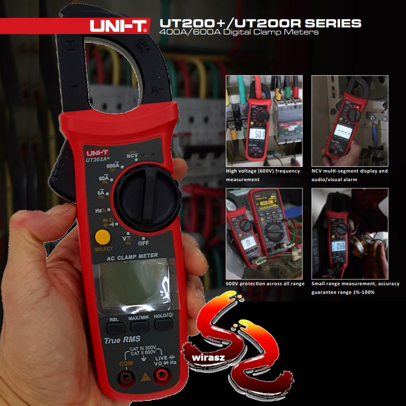 UNI-T UT202A+ High Quality Digital Clamp Multimeter Measuring AC/DC Voltage AC Current ...