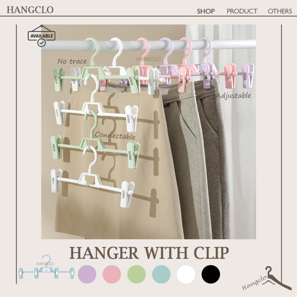 【LOW PRICE】PREMIUM ANTI-SLIP PANT HANGER ROTATABLE STACKABLE SEAMLESS ...