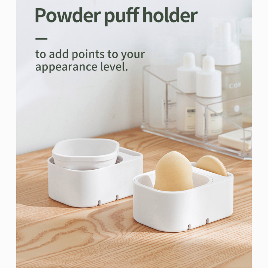 NACHUAN Powder Puff Storage Box Anti-mildew and Dust-proof Cosmetic ...
