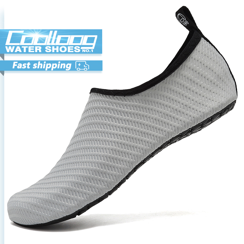 Unisex net surface Aqua Shoes Amphibious Rubber Quick-Dry Beach Shoes ...