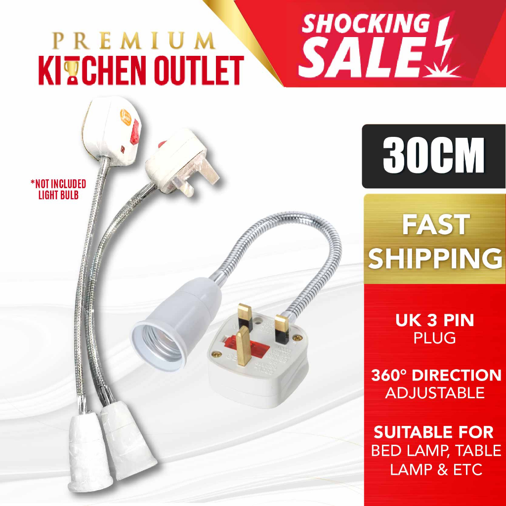 E27 3 Pin Plug In Lamp Holder | Suitable For Bed Lamp | Table Lamp ...