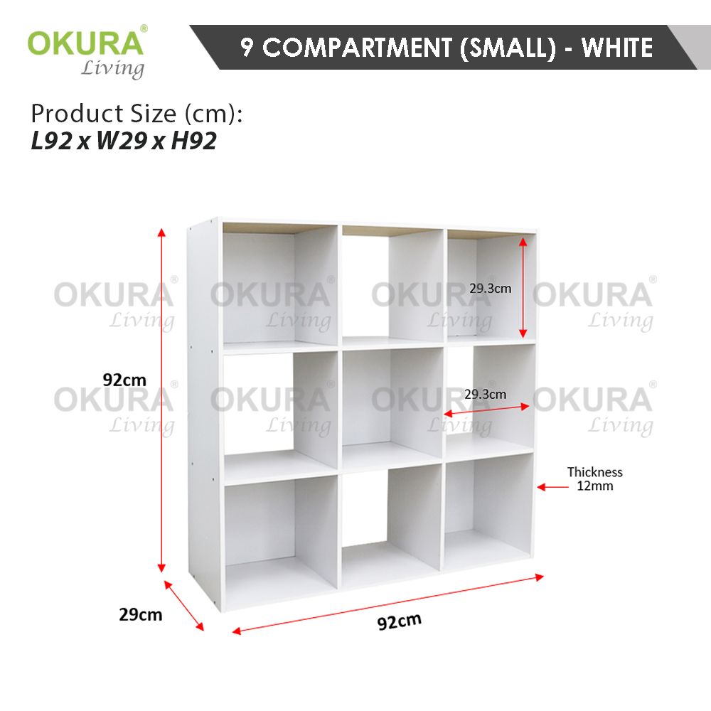OKURA 12 Compartments Multipurpose Storage Book Shelf File Cabinet ...