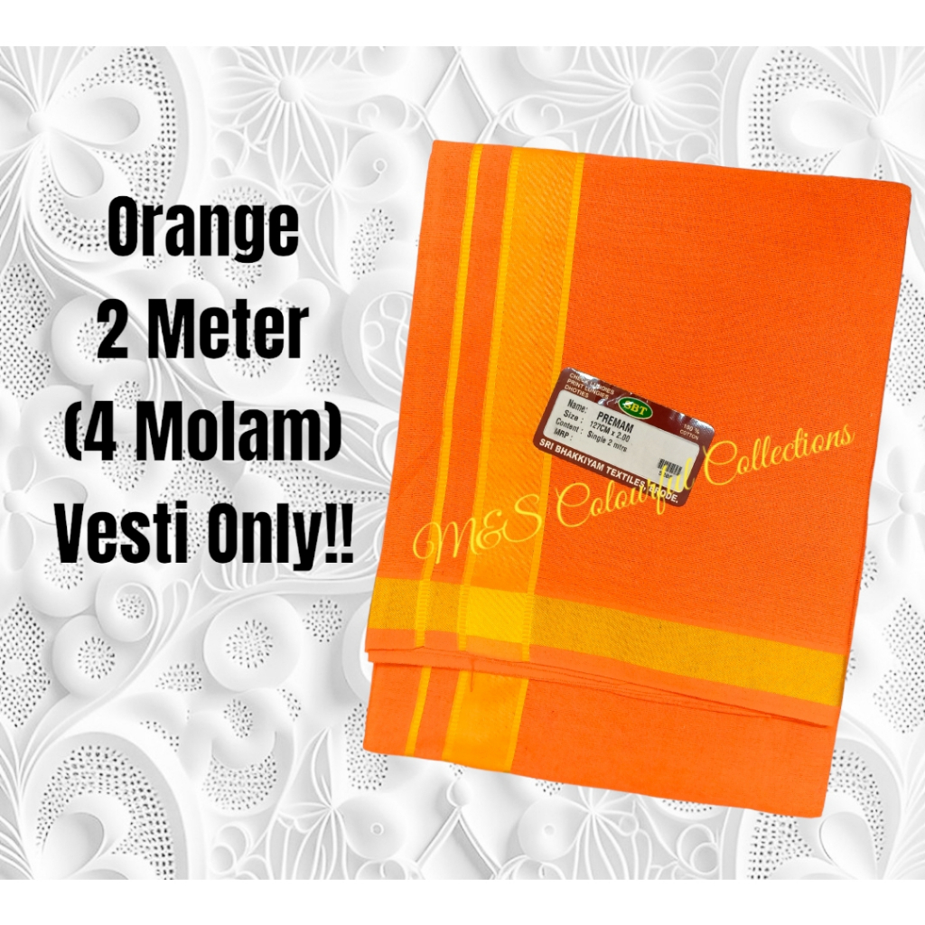 Cotton Vesti only!!!(2 Meter /4 Molam) come in 12 Colours. Ready Stock ...