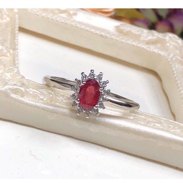 Cincin Kristal Natural Crystal Ruby Silver Ring 天然红宝石戒指 0966 | Shopee Malaysia