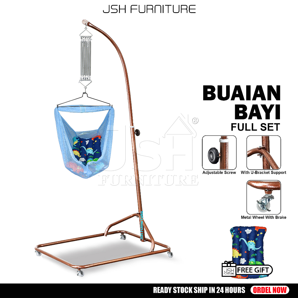 Baby Spring Cot Stand JSH SC7 Buaian Bayi Baby Cradle Buai Baby Besi ...