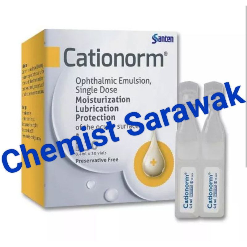 Cationorm Opthalmic Emulsion Single Dose Eye Drops 0.4ml (Each) × 30 ...