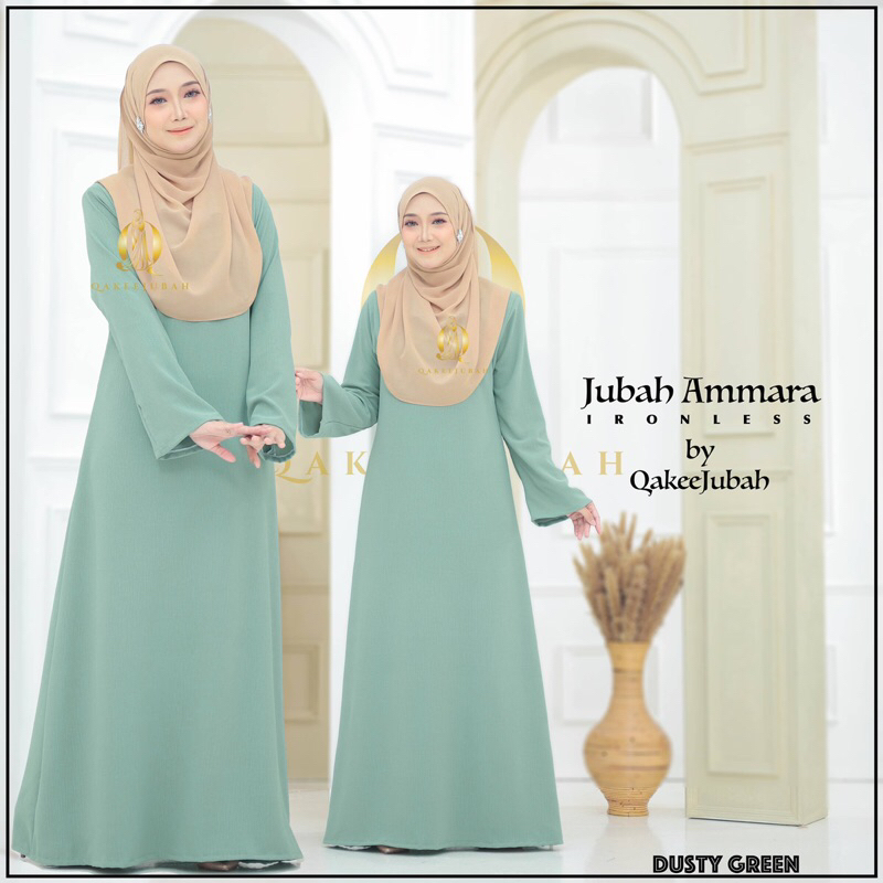 Jubah Basic Polos Ammara Ironless Jubah Plain Jubah Ironless Dress ...
