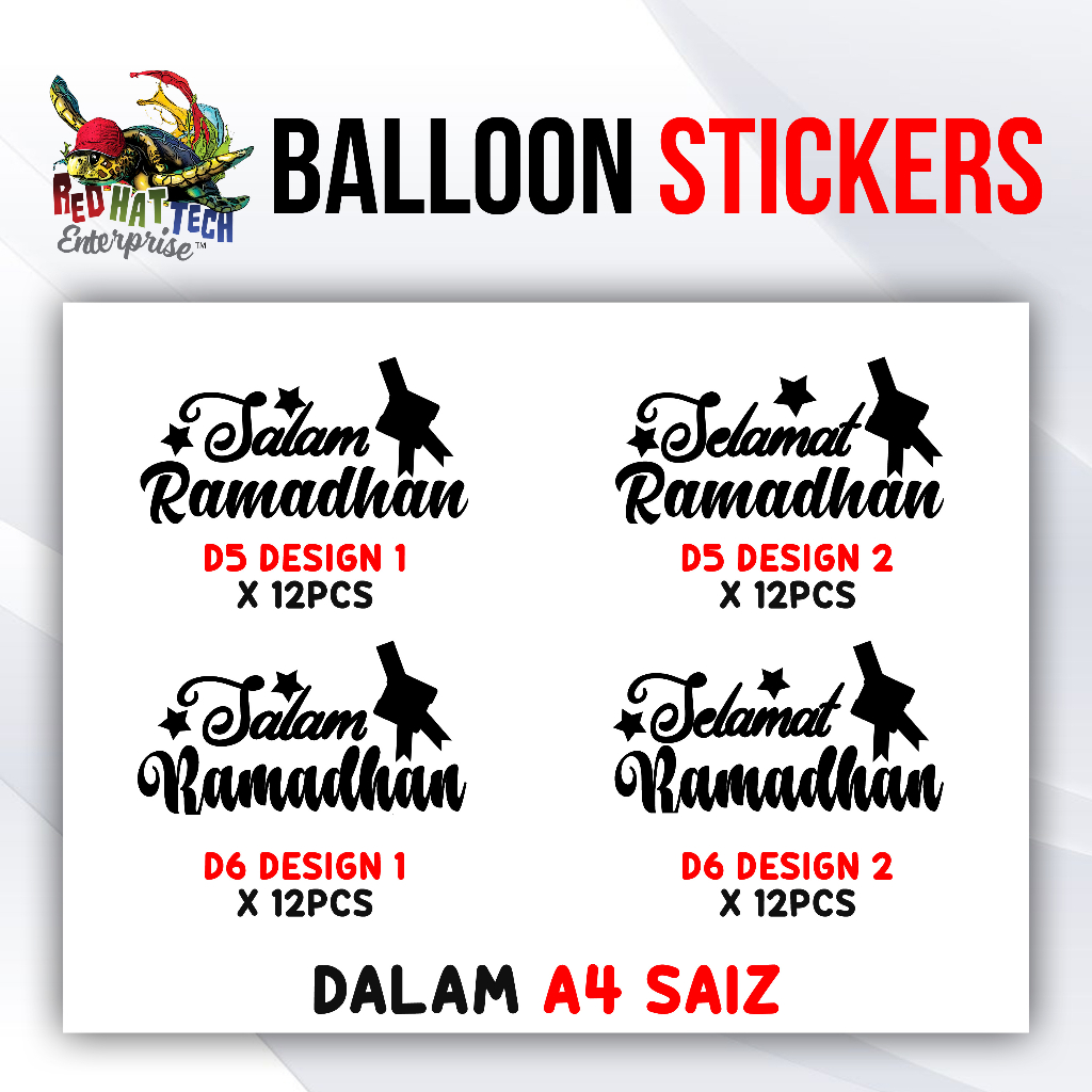 RAMADAN @ RAMADHAN [FOIL 10 INCI] STICKER SURPRISE Birthday / Hari ...