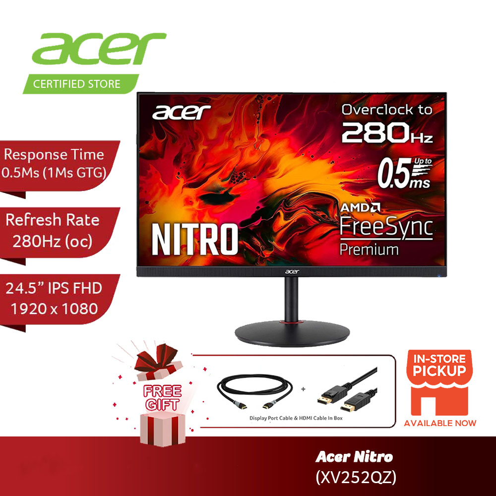 Acer Nitro (XV252QZ (280Hz) / XV252QF (360Hz) 24.5" IPS FHD 0.5Mz HDR ...