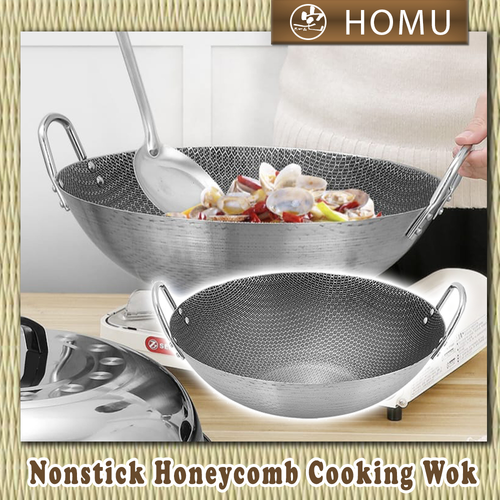 Nonstick Honeycomb Interior Cooking Wok Cookware Wok Cooking/ Kuali ...