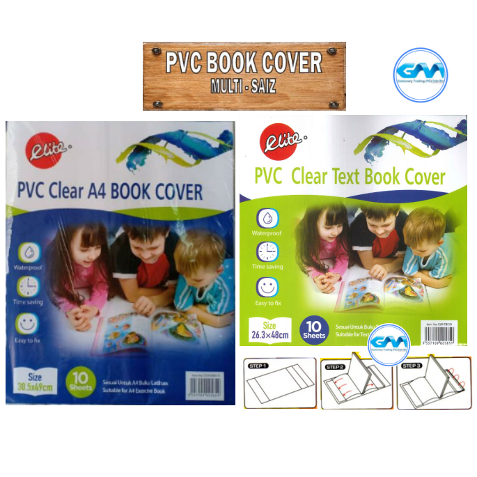 PVC Book Cover Extra Thick 10 Sheets | Text Book Exercise Book A4 Book ...