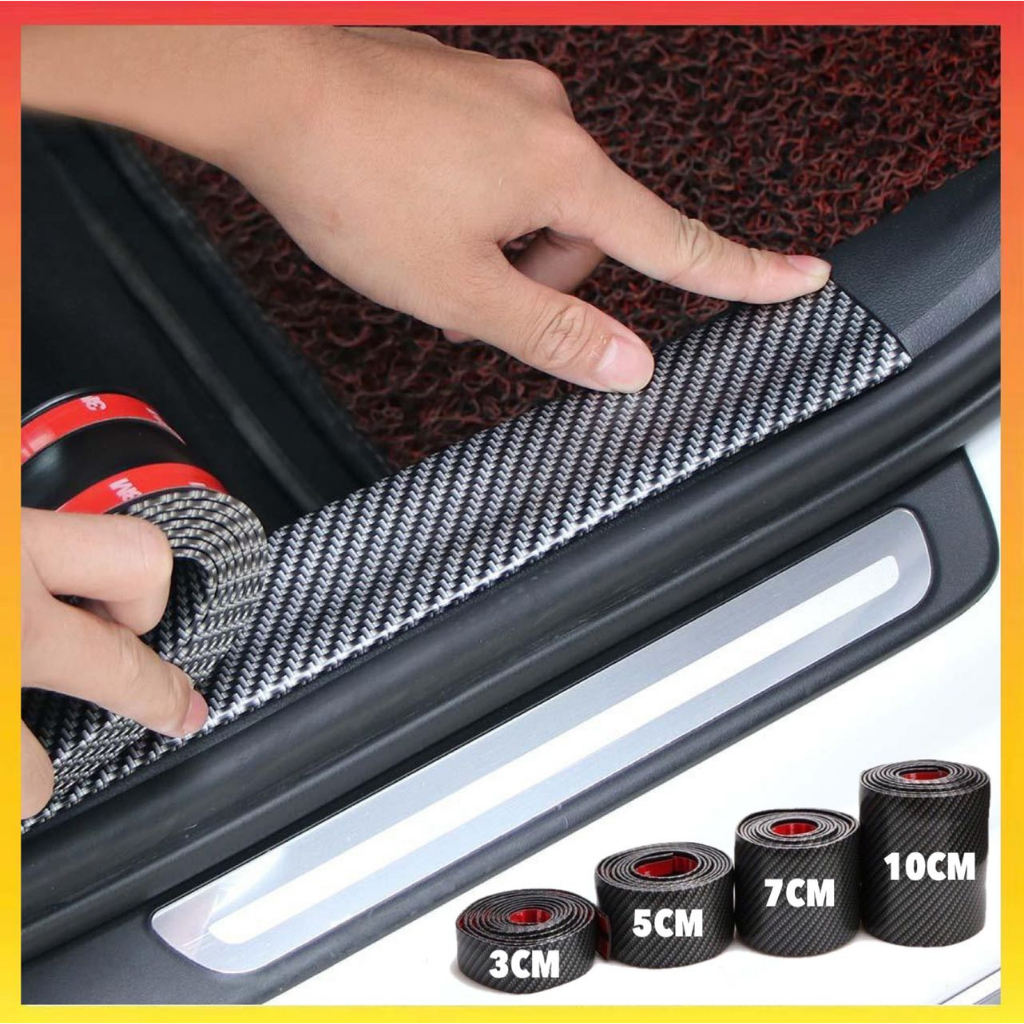 Soft Lining Carbon Fiber Car Door Step Interior Guard Edge Bumper ...