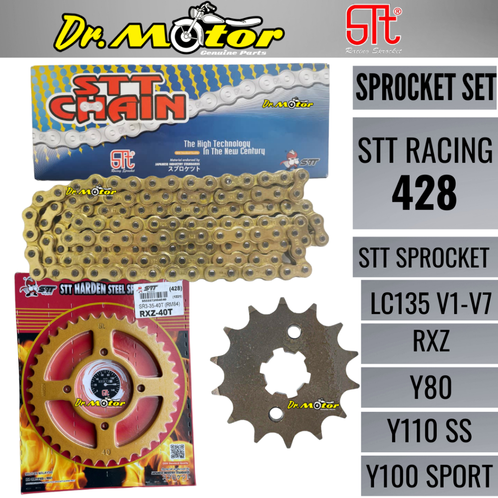 YAMAHA RXZ Y125Z LC135 Y110 SS Y100 LAGENDA LC 135 STT 428 CHAIN RANTAI ...