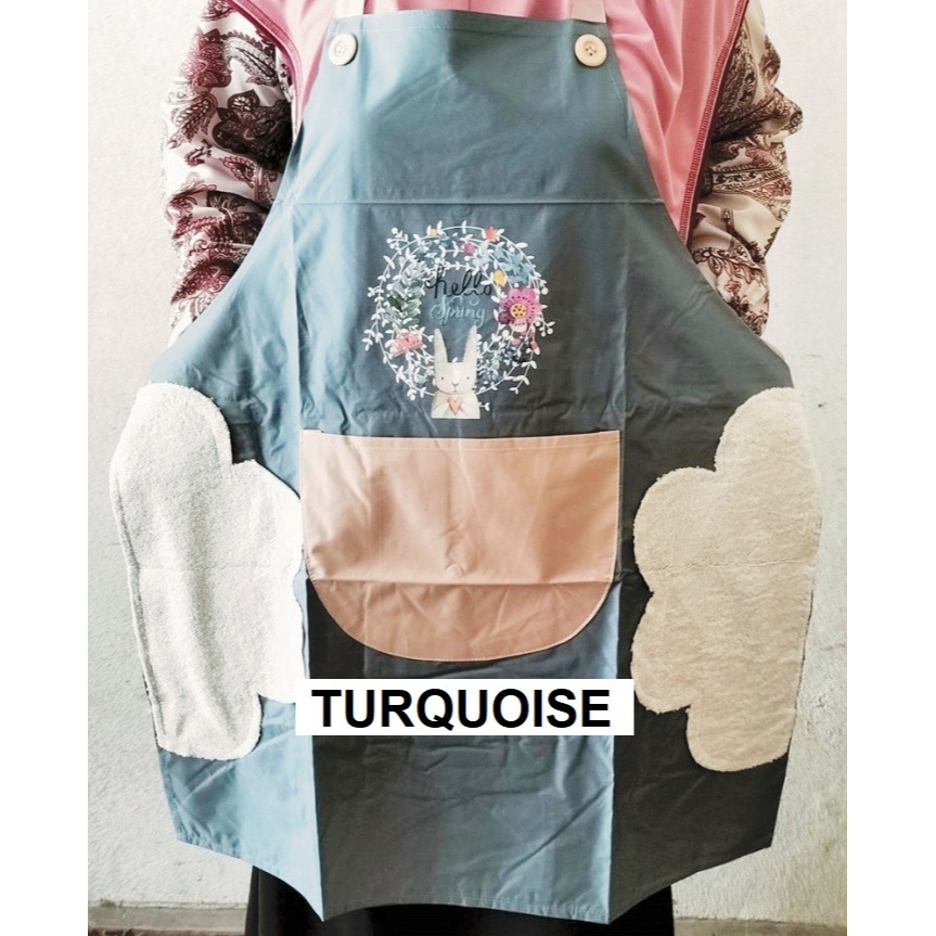 Black Kitchen Apron Water Proof Chef Apron Kitchen Cotton Apron Hitam ...