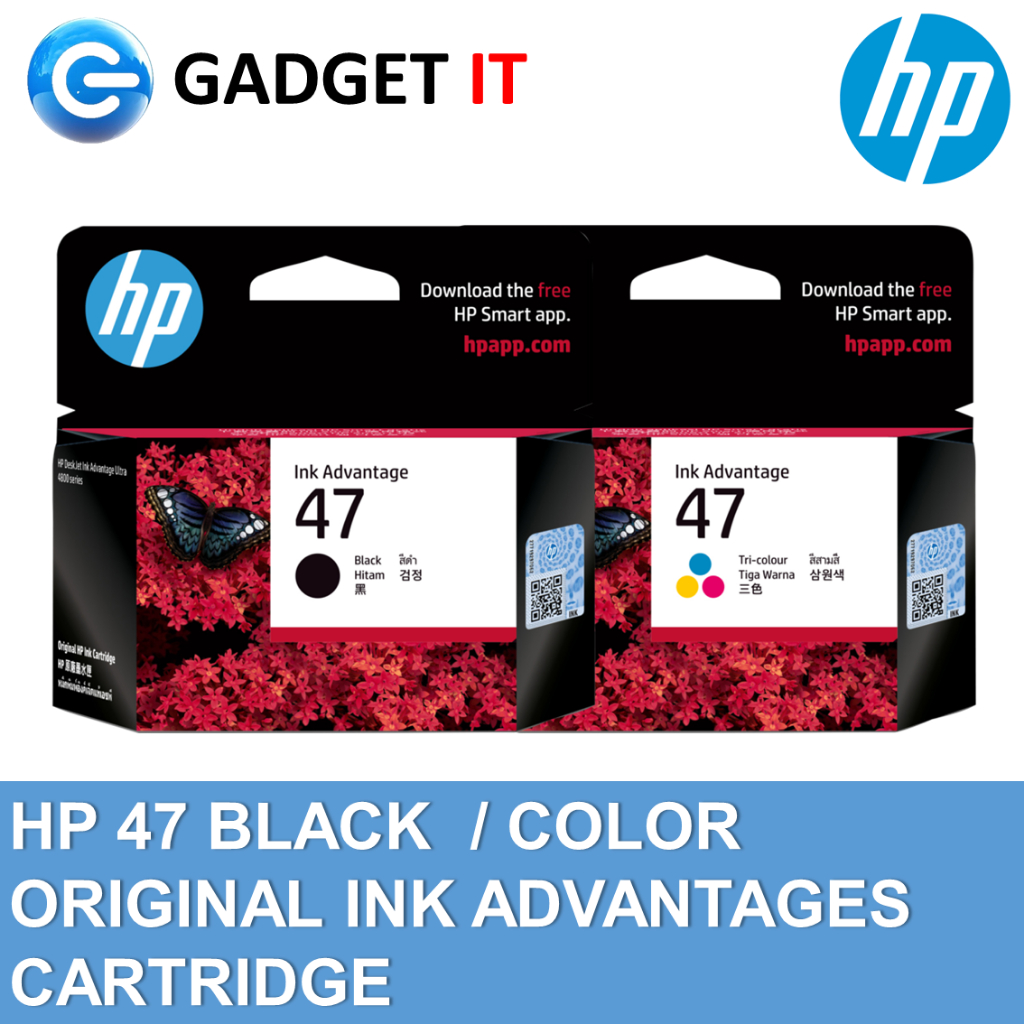 HP 47 Black / Tri-Color Original Cartridge [6ZD21AA / 6ZD61AA] | Shopee ...