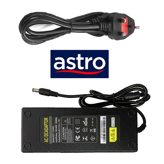 Astro Decoder Power Adapter Ac220v to 12V 4A c/w 3 Pin Plug Top ...
