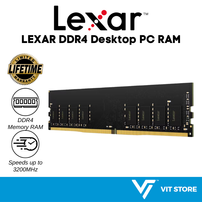 Lexar DDR4 2666MHz / 3200MHz UDIMM Desktop PC Komputer Memory RAM (4GB / 8GB / 16GB) | Shopee ...