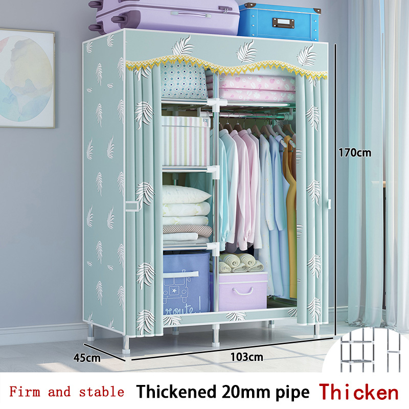 Simple wardrobe 20mm sturdy frame curtain cloth capsule component small ...