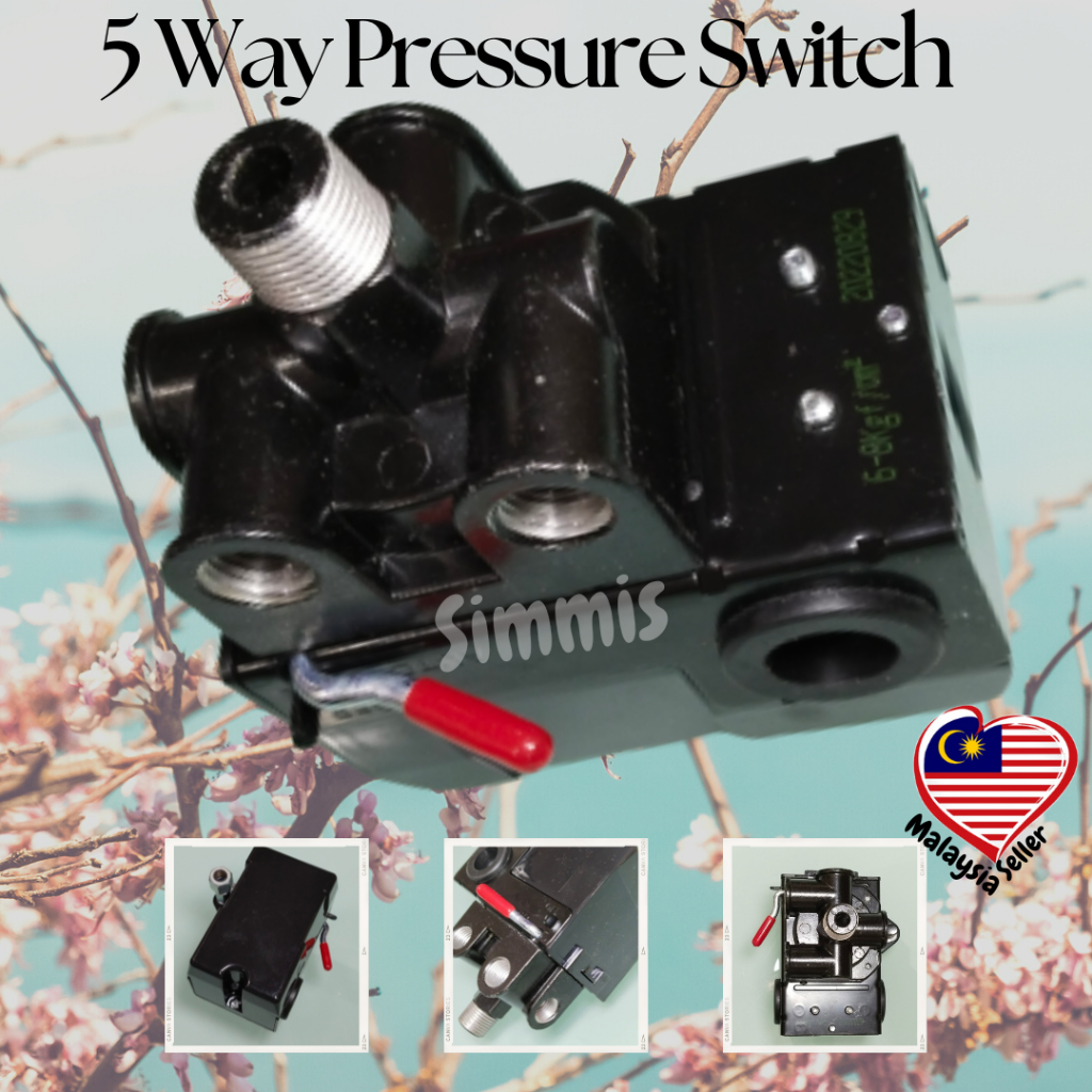 SWAN SVP-202 Air Compressor Pressure Switch Control 5 Ways Pressure ...