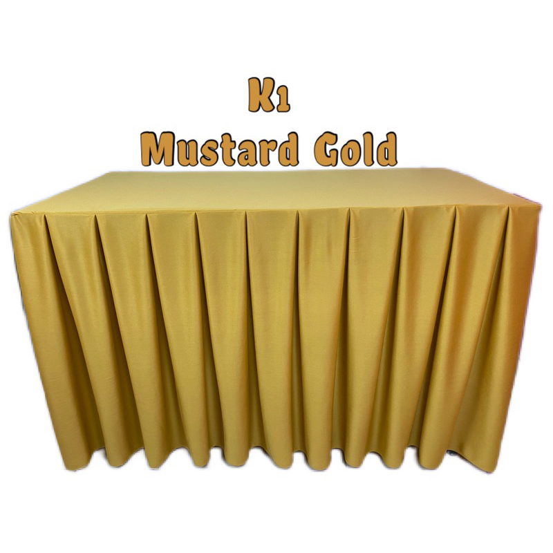 Mustard Gold Cover Banquet Table , alas meja , sarung meja | Shopee ...