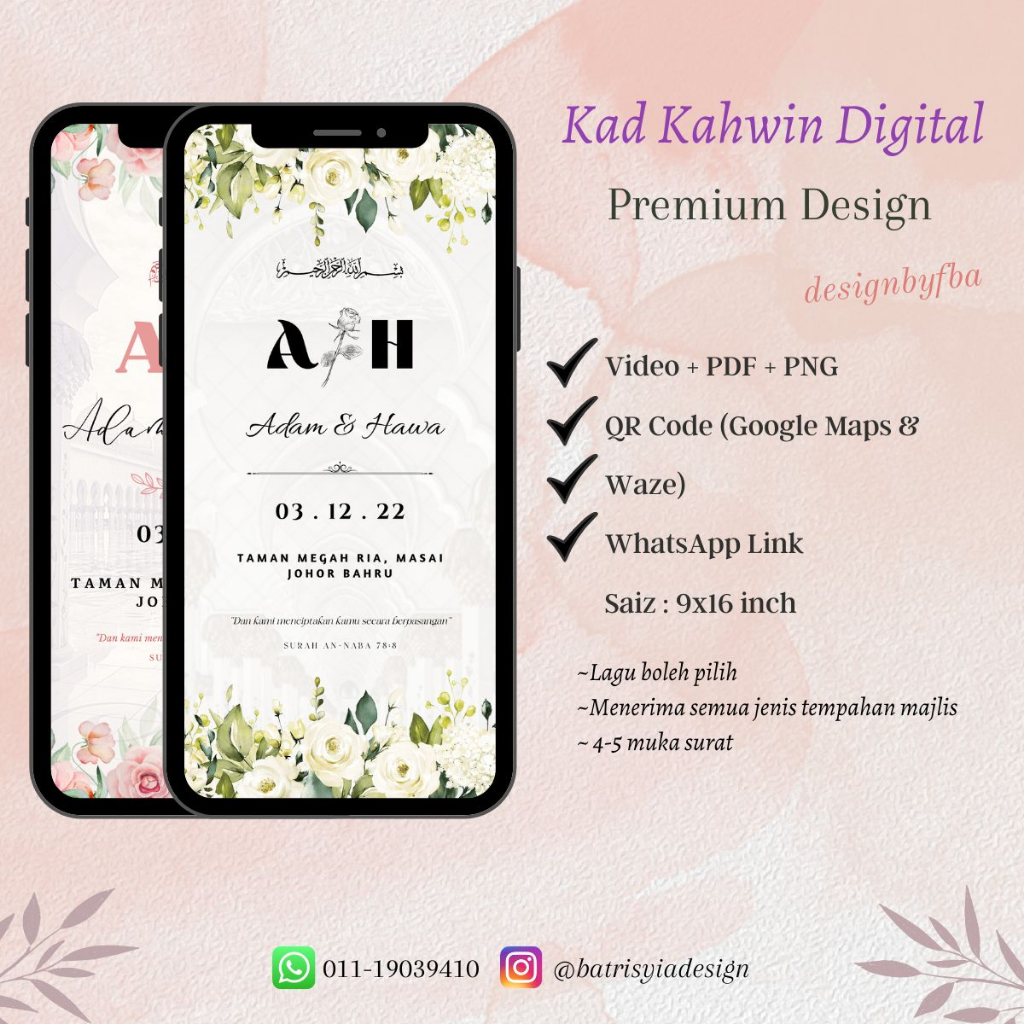 Kad Kahwin Digital (Premium Design) | Kad Kahwin Murah | E-Card Wedding Invitation | Digital ...