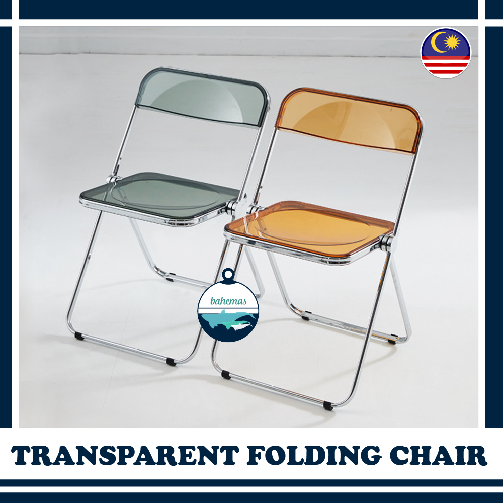 Acrylic transparent dining chair Folding Chair Kerusi lipat designer ...