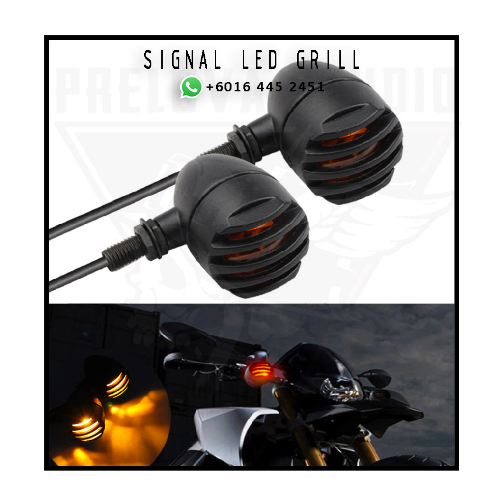 ( READY STOCK ) Signal LED and BULB GRILL RETRO CUSTOM MOTORCYCLE ...