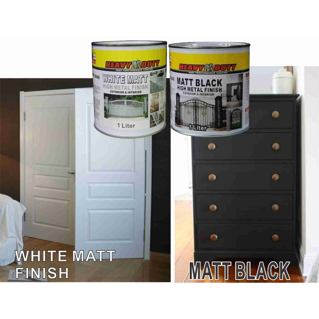5LITRE ( 5L ) MATT FINISH PAINT FOR WOOD AND METAL BLACK MATTE or WHITE ...
