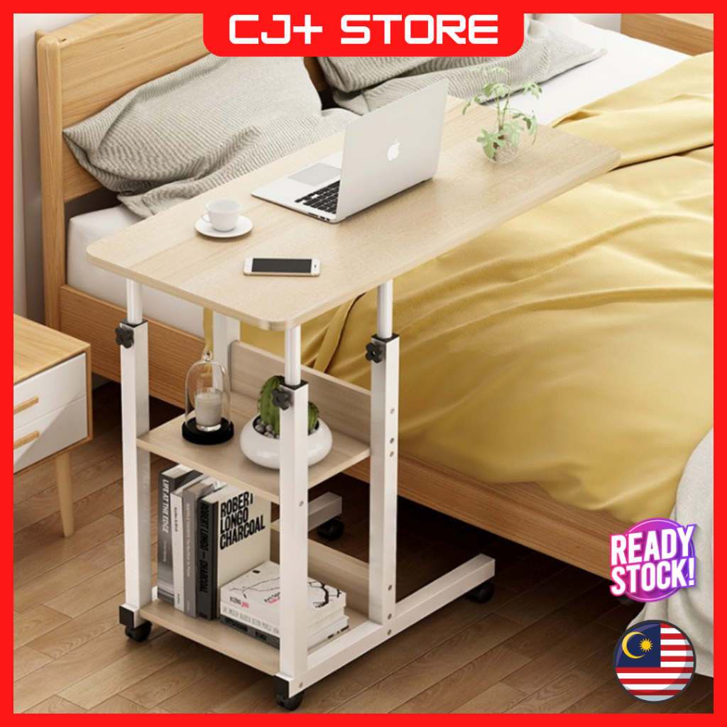 Moveable Side Table Adjustable Height Laptop C Shape Desk Extendable ...