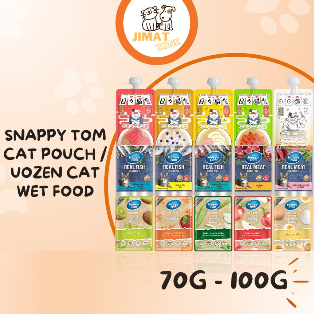 Snappy Tom Cat Wet Pouch 85G & 70G / Uozen Cat Wet Food 100G - Gourmers ...