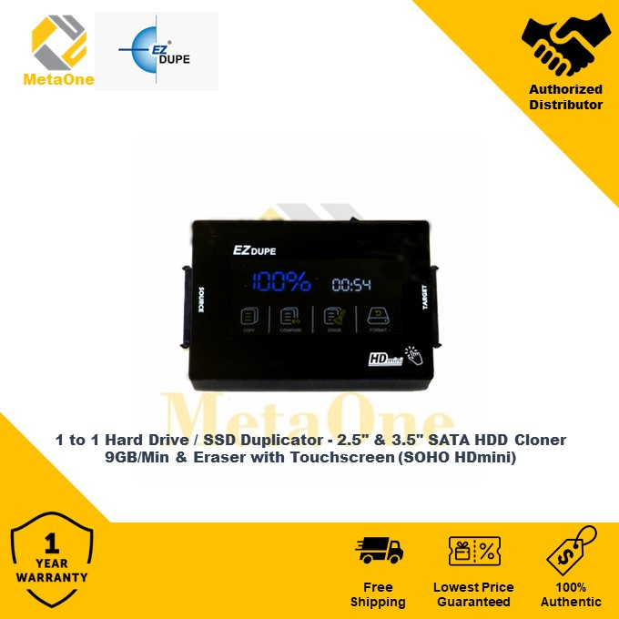 EZ Dupe 1 to 1 Hard Drive / SSD Duplicator - 2.5" & 3.5" SATA HDD ...