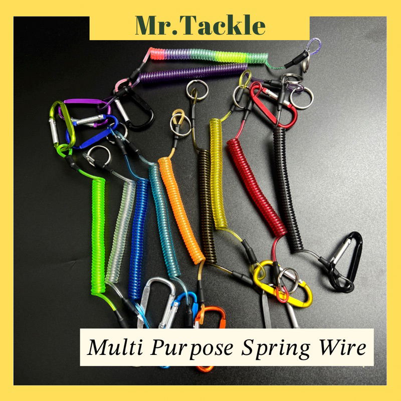 【MR.T】Tali Spring Pancing Anti-Hilang – Elastic Coiled Lanyard TPU Rope ...