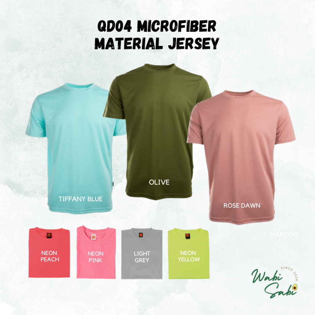 QD04 Neon Color Pink/Peach/Yellow Short Sleeve Microfiber Quick Dry ...