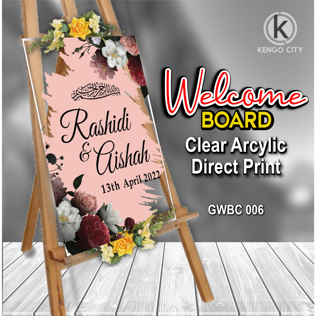 Welcome Board / Acrylic Welcome board / Crystal Board / Wedding Signage ...